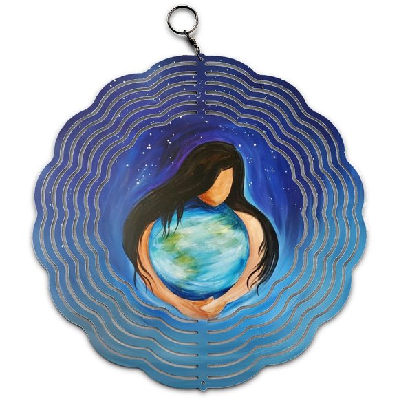Design | Artistic Woman Hugging Earth Design Wind Spinner | Poshmark